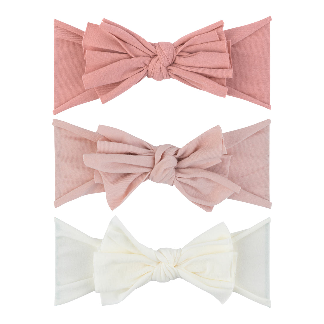 3-pack headbands - Ivory, dusty rose, blush – Peekaboo Baby Boutique