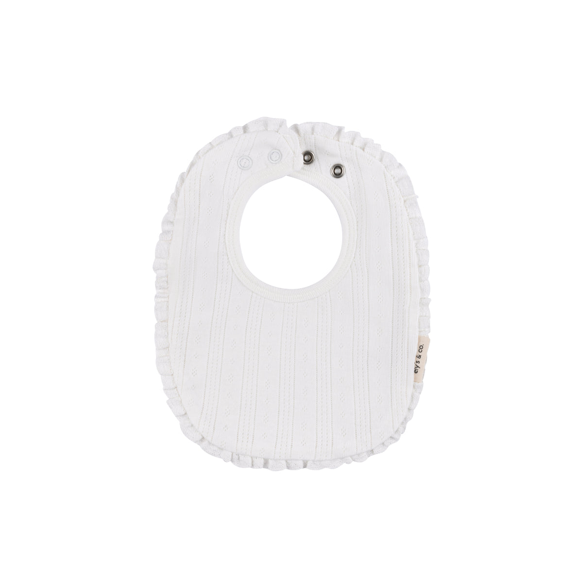 Lace trim pointelle bib - Cream – Peekaboo Baby Boutique