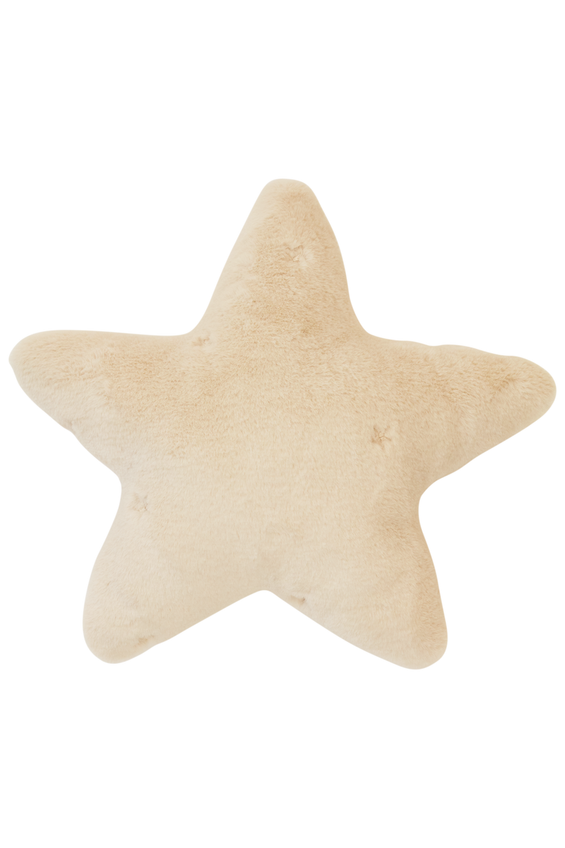 Embroidered star fur pillow - Natural – Peekaboo Baby Boutique